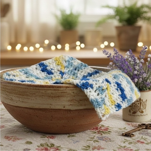 Hand Crafted | Accents | Handmade Crochet Granny Square Dish Wash Coth ...